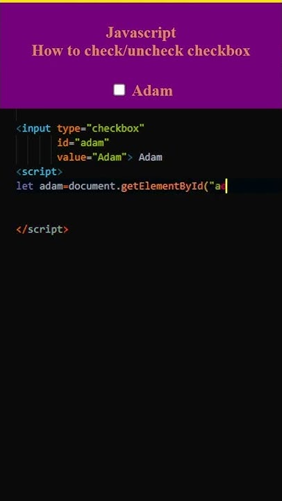 Javascript, how to check/uncheck HTML checkbox dynamically using javascript - YouTube