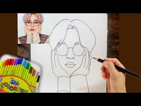 BTS jimin drawing // Park Jimin drawing // How to Draw Cute Jimin // BTS