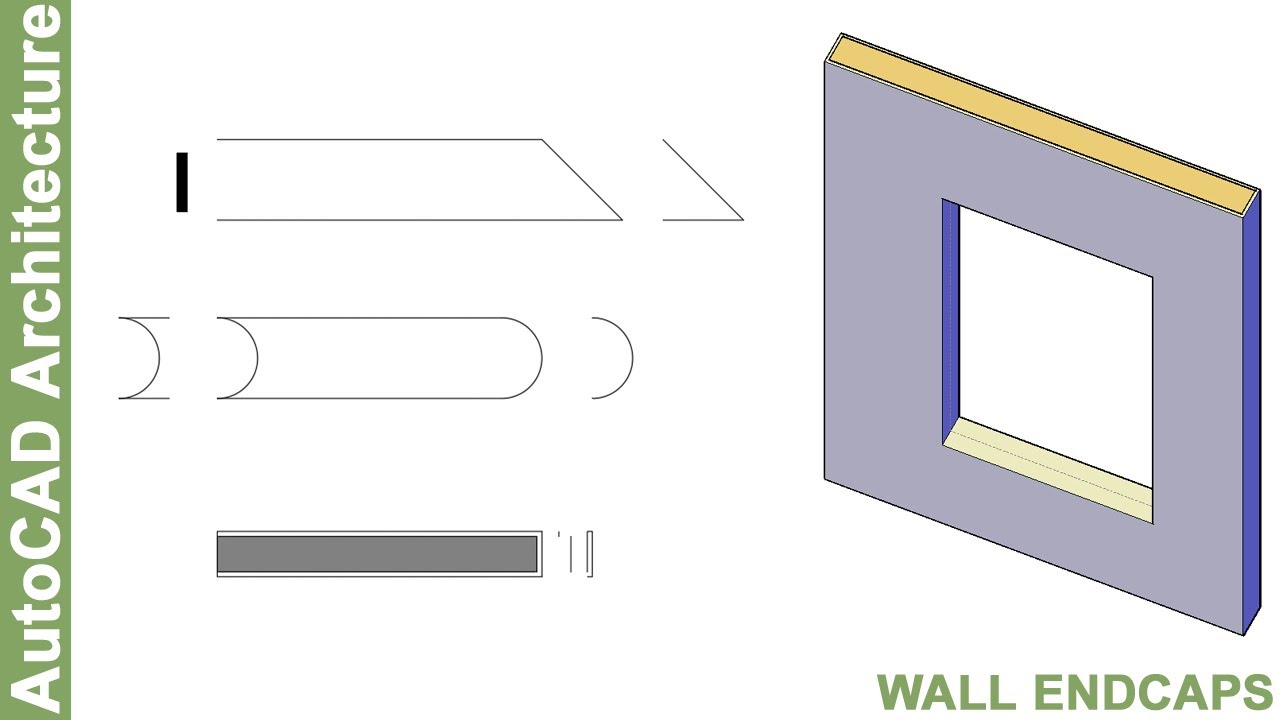 Wall Endcap Styles in AutoCAD Architecture - YouTube