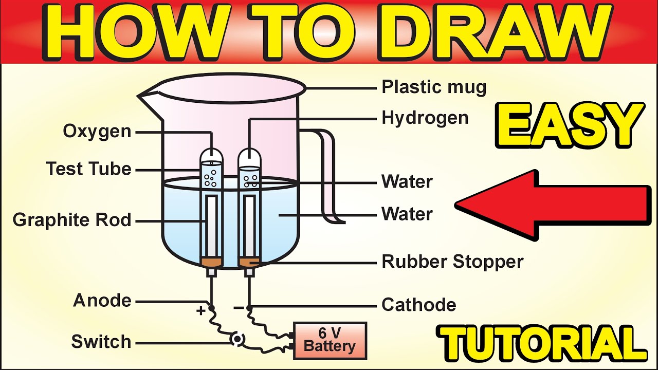 Draw the Diagram of Electrolysis of Water In Corel Draw. By Seekh Raha ...
