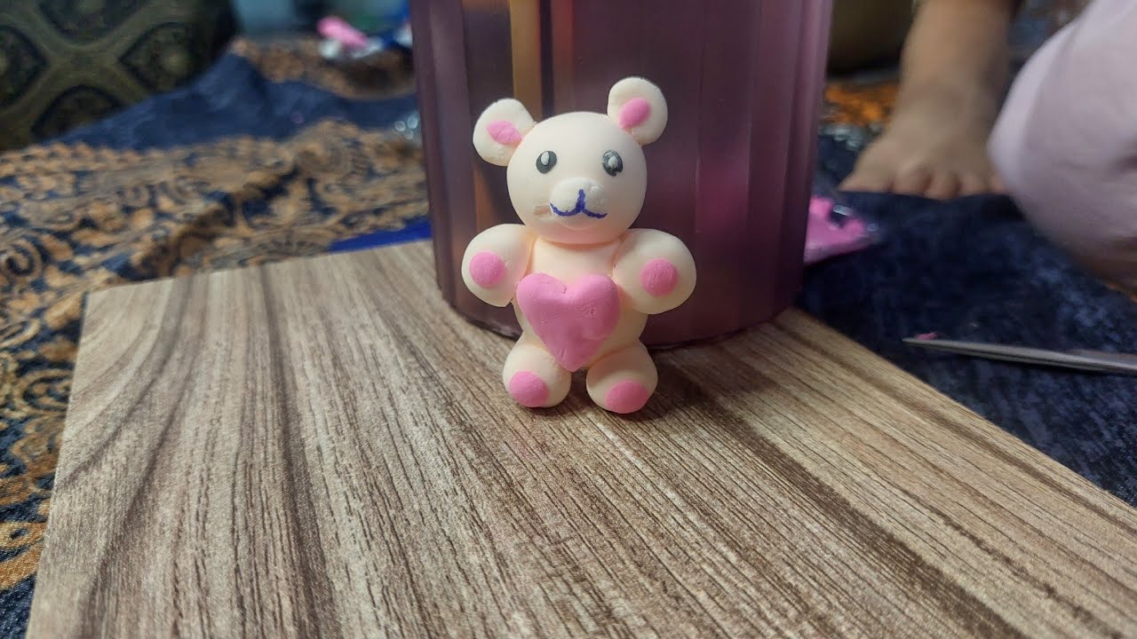 cute clay art teddy Bear @nafy297 - YouTube