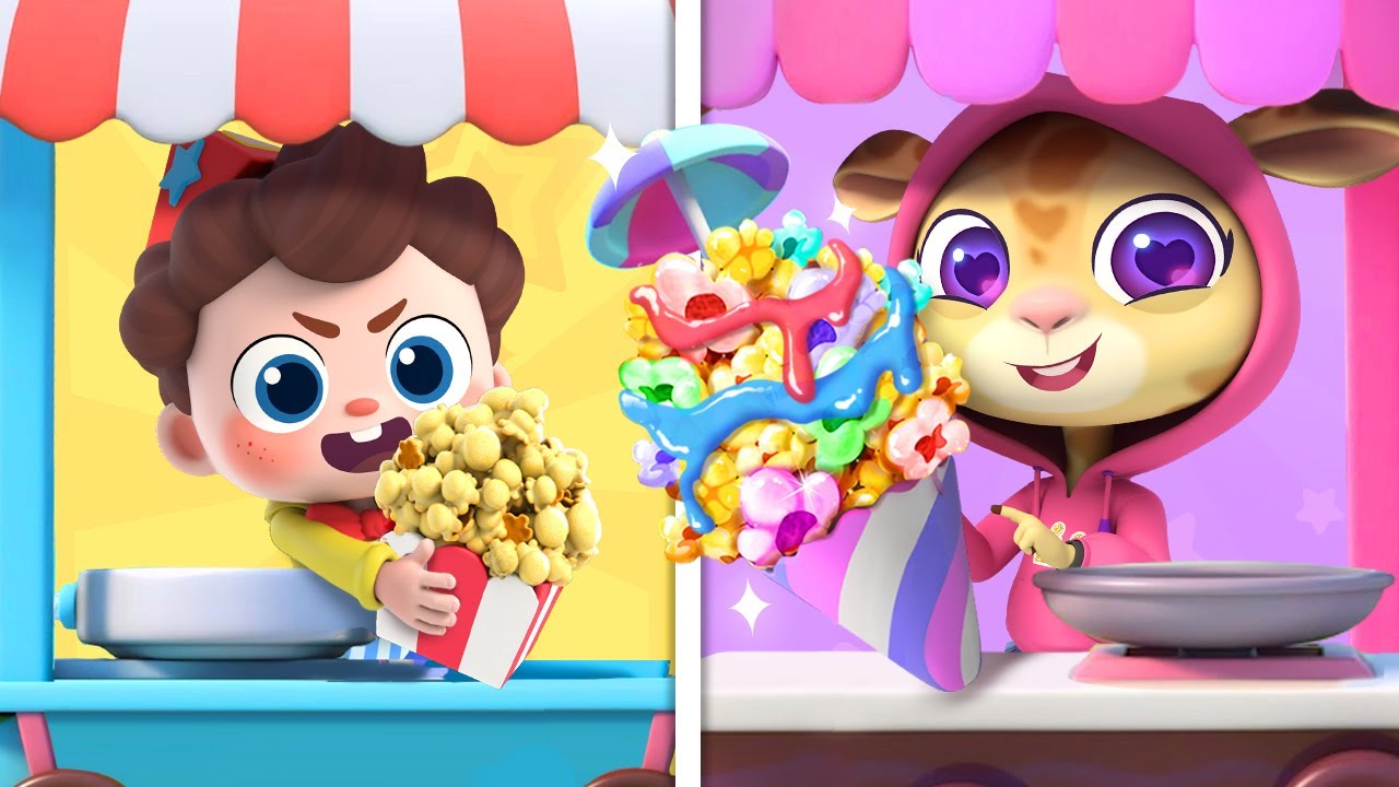 Keterampilan memasak popcorn Neo dan Grace PK | Lagu Lucu | Ayo！Neo ...