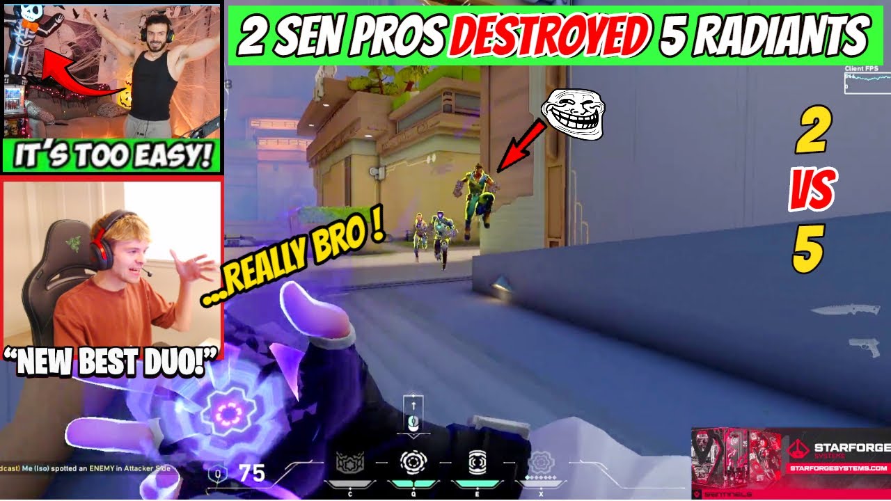 SEN Tarik & SEN Narrate insanely Destroyed 5 Noobs Vs 2 Pros | Valorant ...