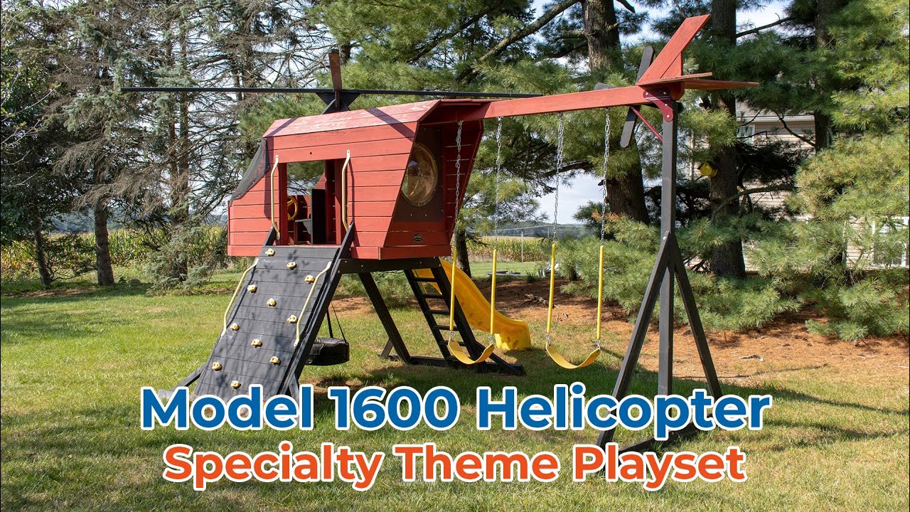 Model 1600 Helicopter Specialty Theme Playset | Amish Direct Playsets ...