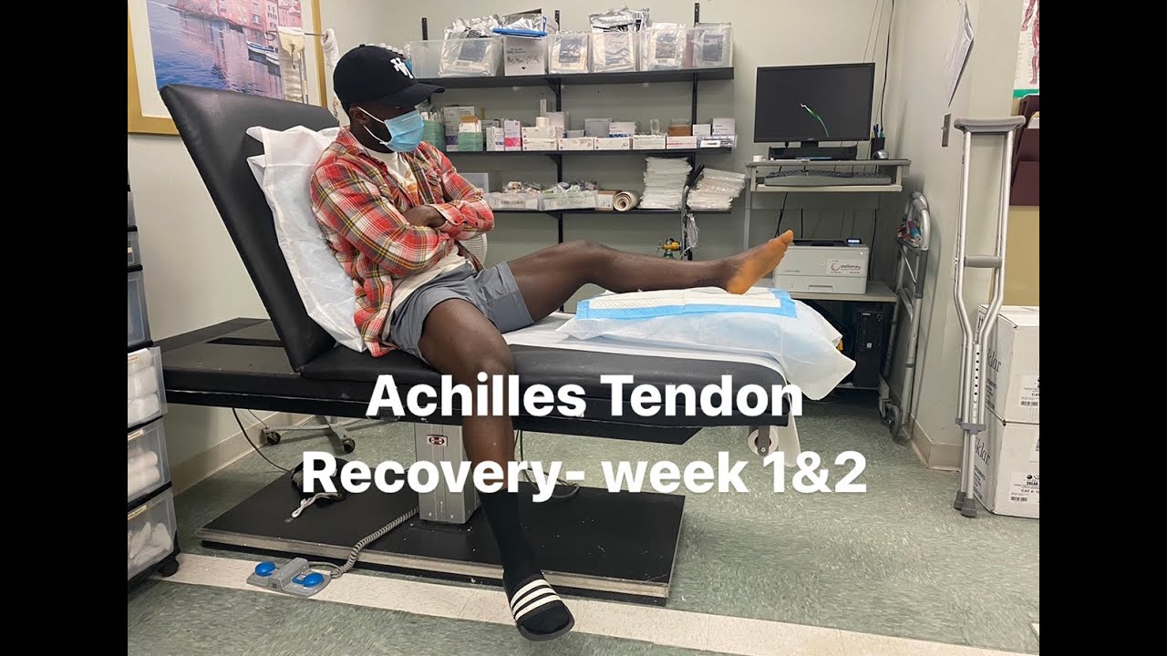 Achilles Tendon Rupture Recovery week 1 & 2 - YouTube