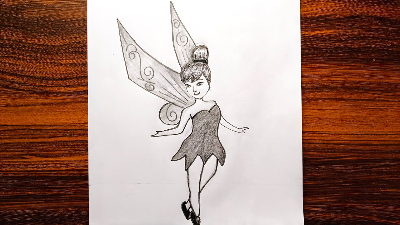 How to Draw Beautiful Tinkerbell step by step | Beautiful Pari drawing# ...
