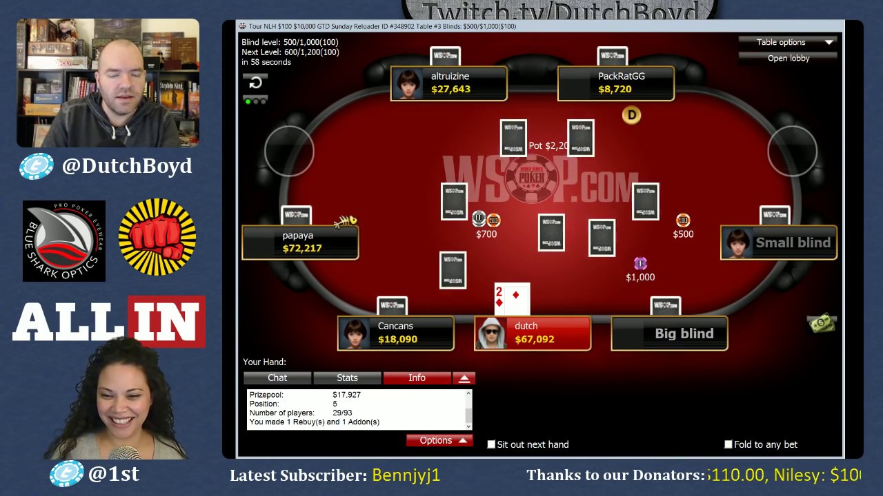 Dutch Boyd Taking 2nd in the $100 Reloader on WSOP.com - YouTube