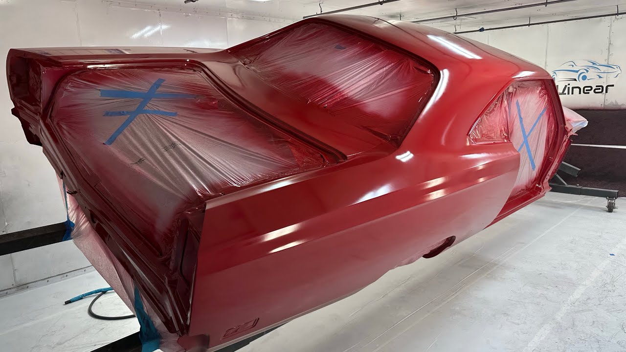 Painting the 69 GTX Body - R6 Scorch red - YouTube