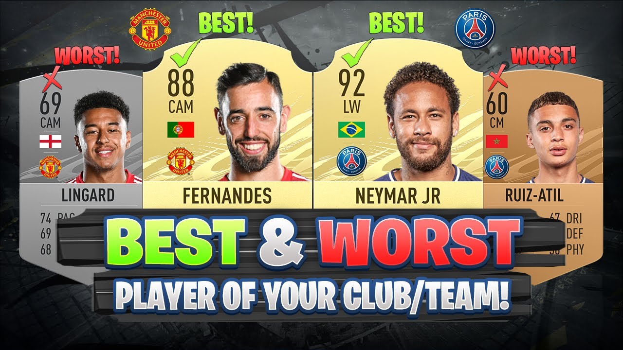 YOUR CLUBS BEST AND WORST PLAYER IN FIFA! | FT. BRUNO FERNANDES, NEYMAR ...
