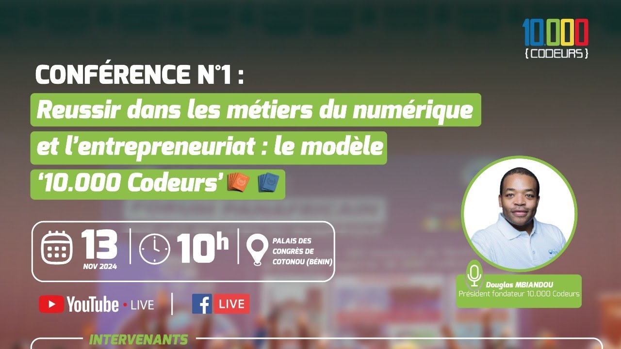 Réussir dans les métiers du numérique et l'entrepreneuriat: le modèle '10.000 Codeurs - YouTube