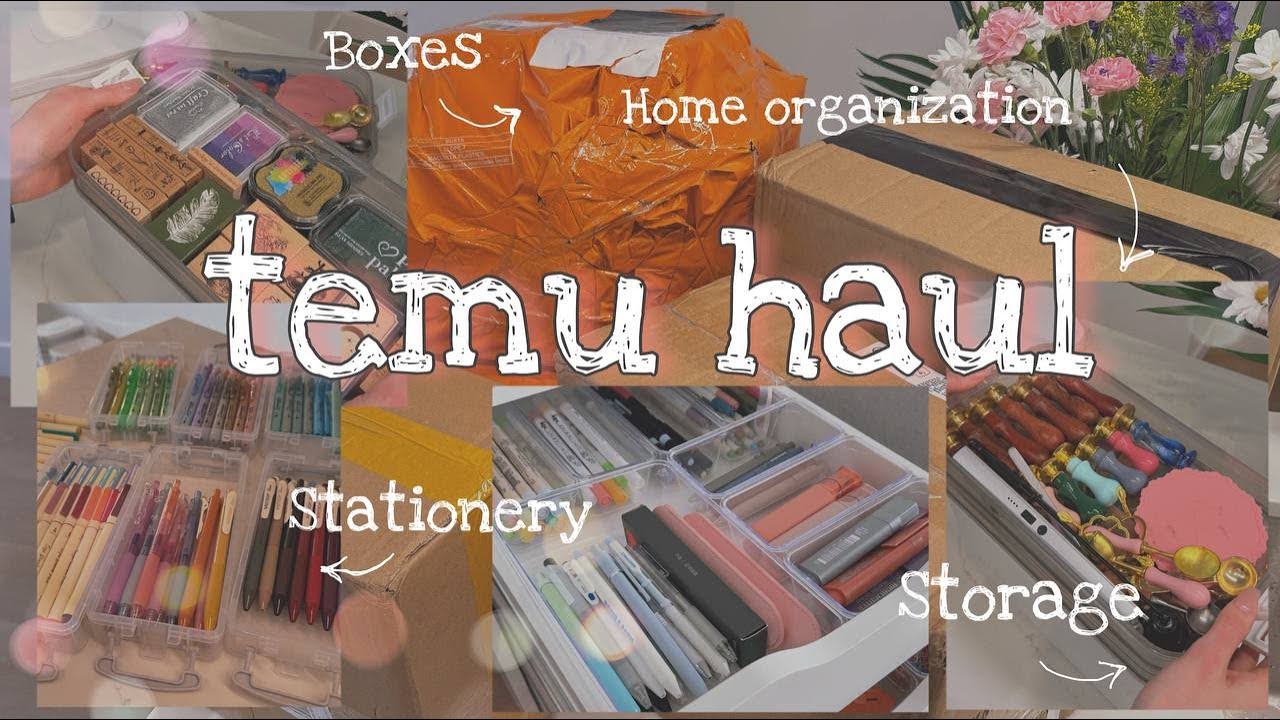 Aesthetic Temu Haul: stationery, organizers, storage (asmr unboxing 📦 ...
