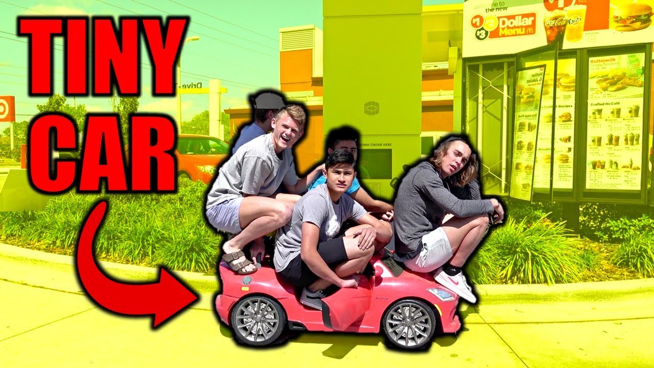 PICKING UP NINJA NICK FROM SCHOOL IN TINY CAR - YouTube