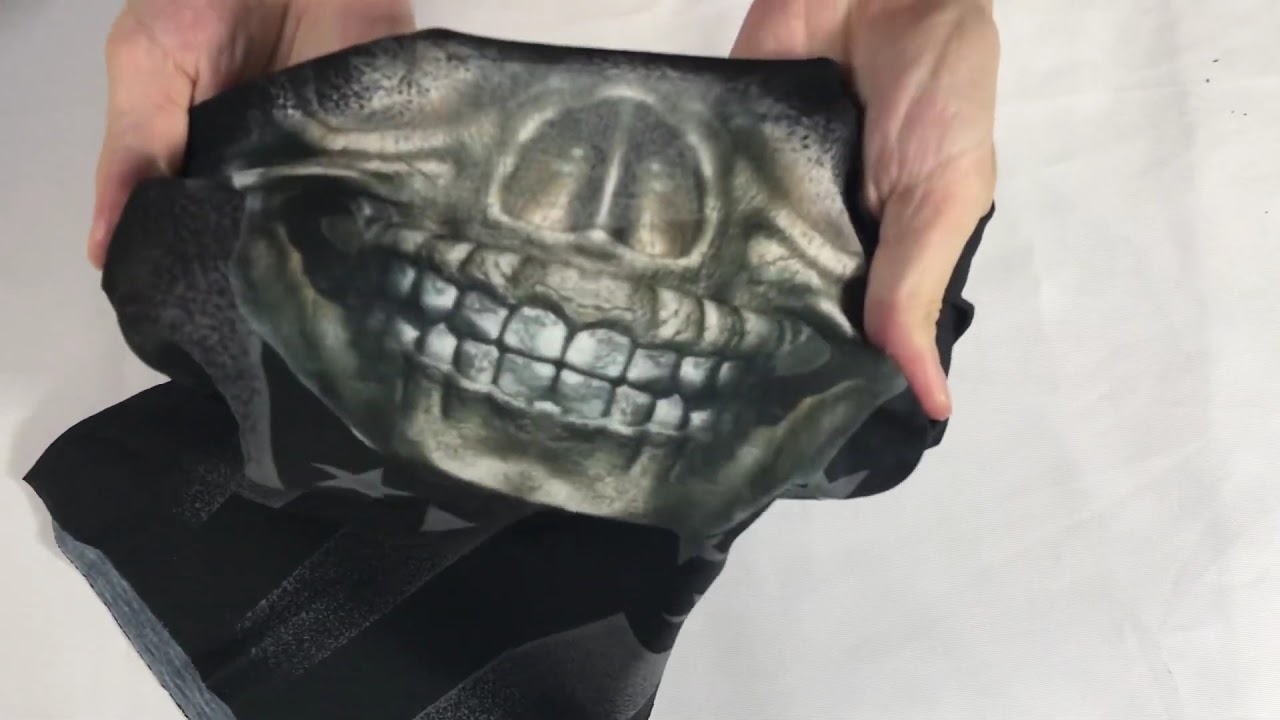 Obacle skull face mask bandana - YouTube
