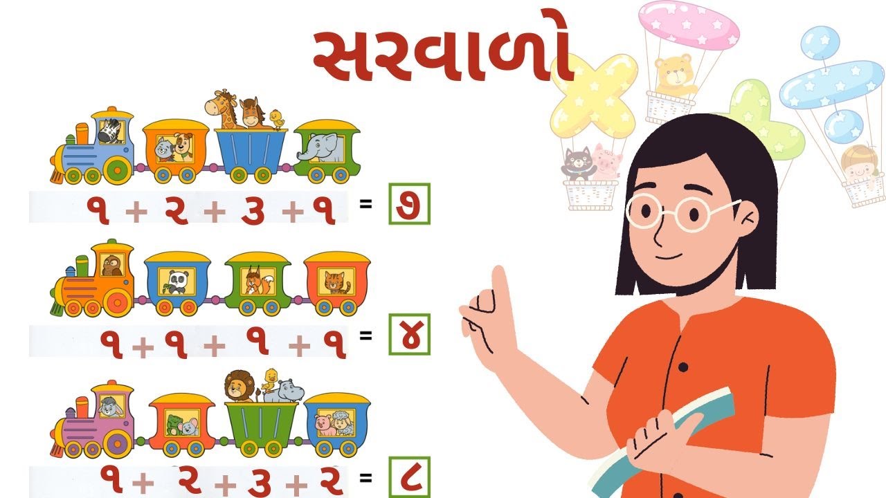 ગુજરાતી સરવાળા | Basic Math for Kids | Kids Learn Addition | Addition ...