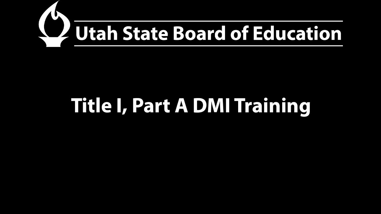 0240828 Title I, Part A DMI Training (Drafted by VM) - YouTube