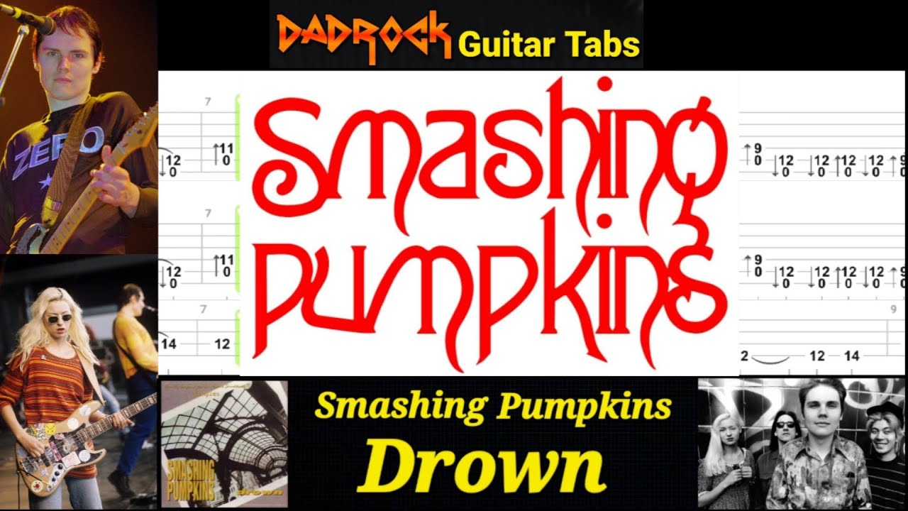 Drown - Smashing Pumpkins - Guitar + Bass TABS Lesson (Request) - YouTube