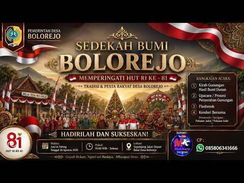 SEDEKAH BUMI Warga Desa Bolorejo Kauman Tulungagung  Dlm Acara HUT RI Ke 81 Tahun