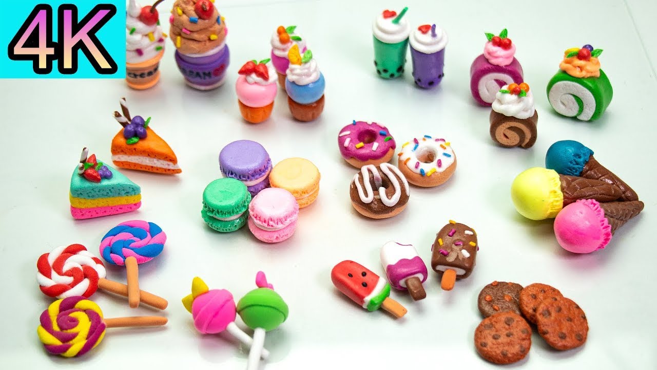 DY how to make miniature realistic food set with polymer clay | Polymer ...