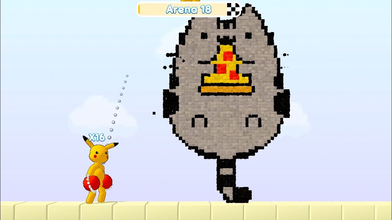 taskmaster smashes a cat with pizza in the game Wall Crusher Hero - YouTube