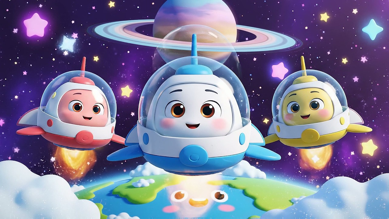 Three Little Space Shuttles Blast Off | Outer Space Song & Solar System ...