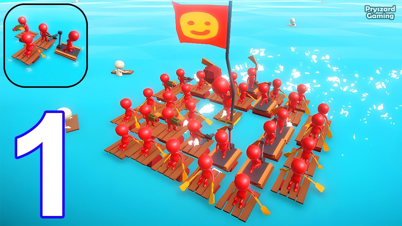 Stickman Raft - Gameplay Part 1 Stickman Raft Survival War Army ...