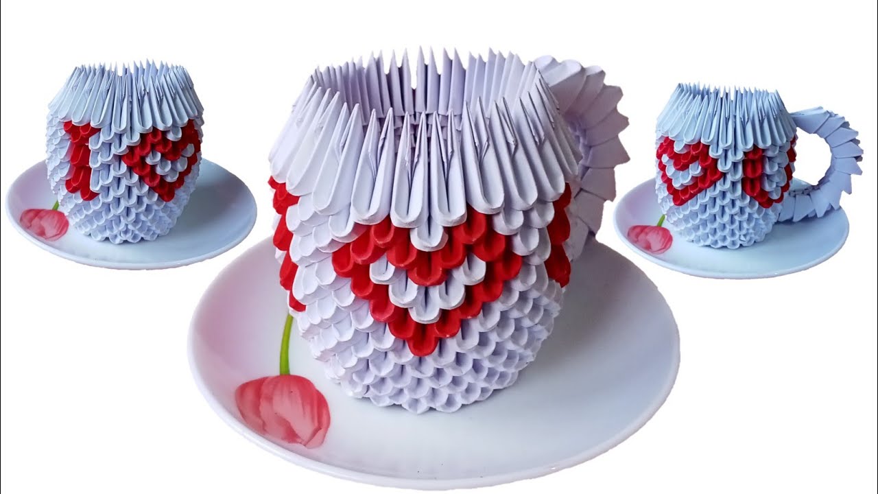3D Origami Paper Cup of Tea. Easy step by step 3D Origami paper ...