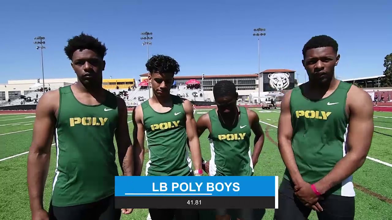 LB Poly boys win 4x100 at California Relays - YouTube