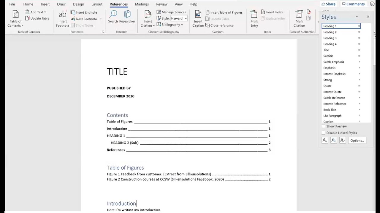 Report Writing Contents Referencing Tips - YouTube