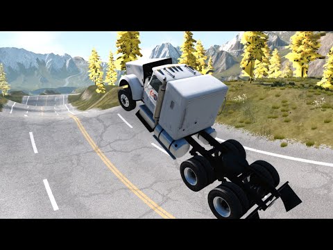 Truck vs Huge Pothole, Are the Trucks ditch the Pothole, watch the ...