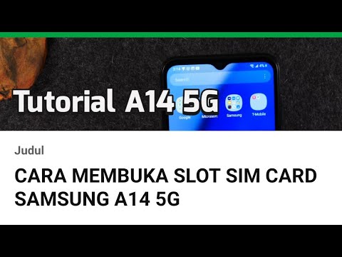 CARA MEMBUKA SLOT SIM CARD SAMSUNG A14 5G - YouTube