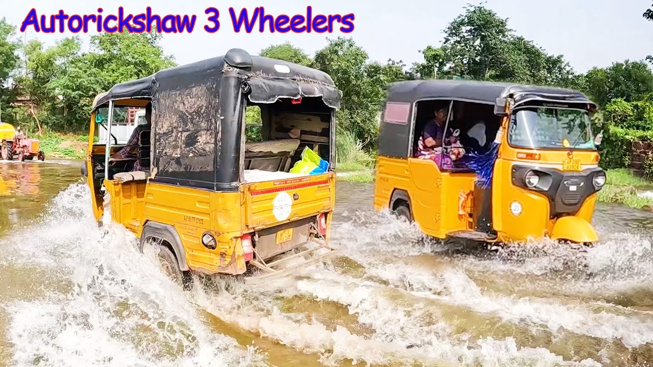 Autorickshaw 3 Wheeler on Water Roads | Tuk Tuk Rickshaw videos | Auto ...