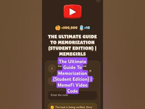 The Ultimate Guide To Memorization (Student Edition) | MemeFi Video ...
