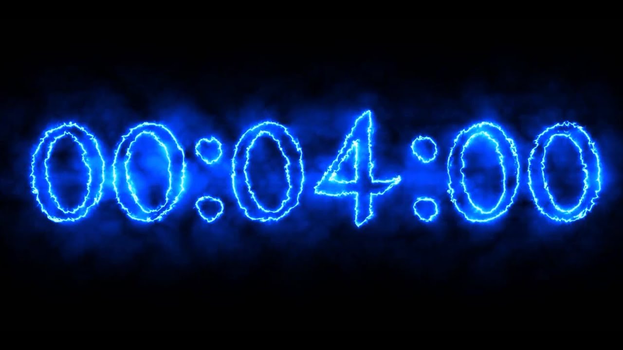 Blue smoke neon timer 4 minutes (stopwatch) - YouTube