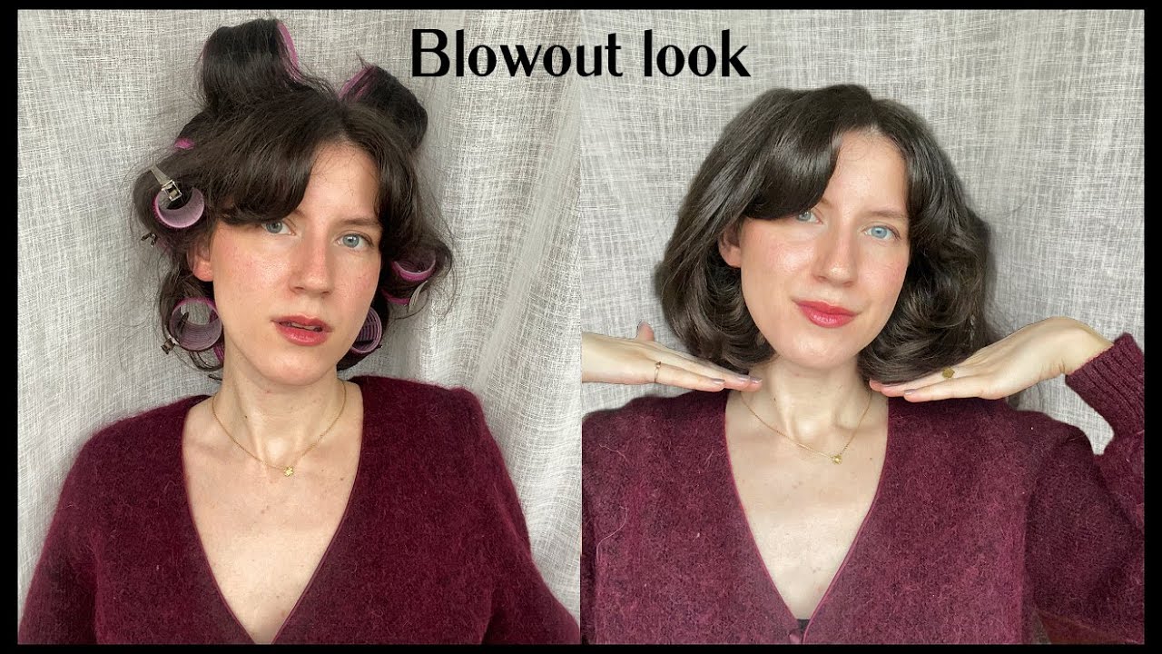 How I style my short hair - Blowout look - YouTube
