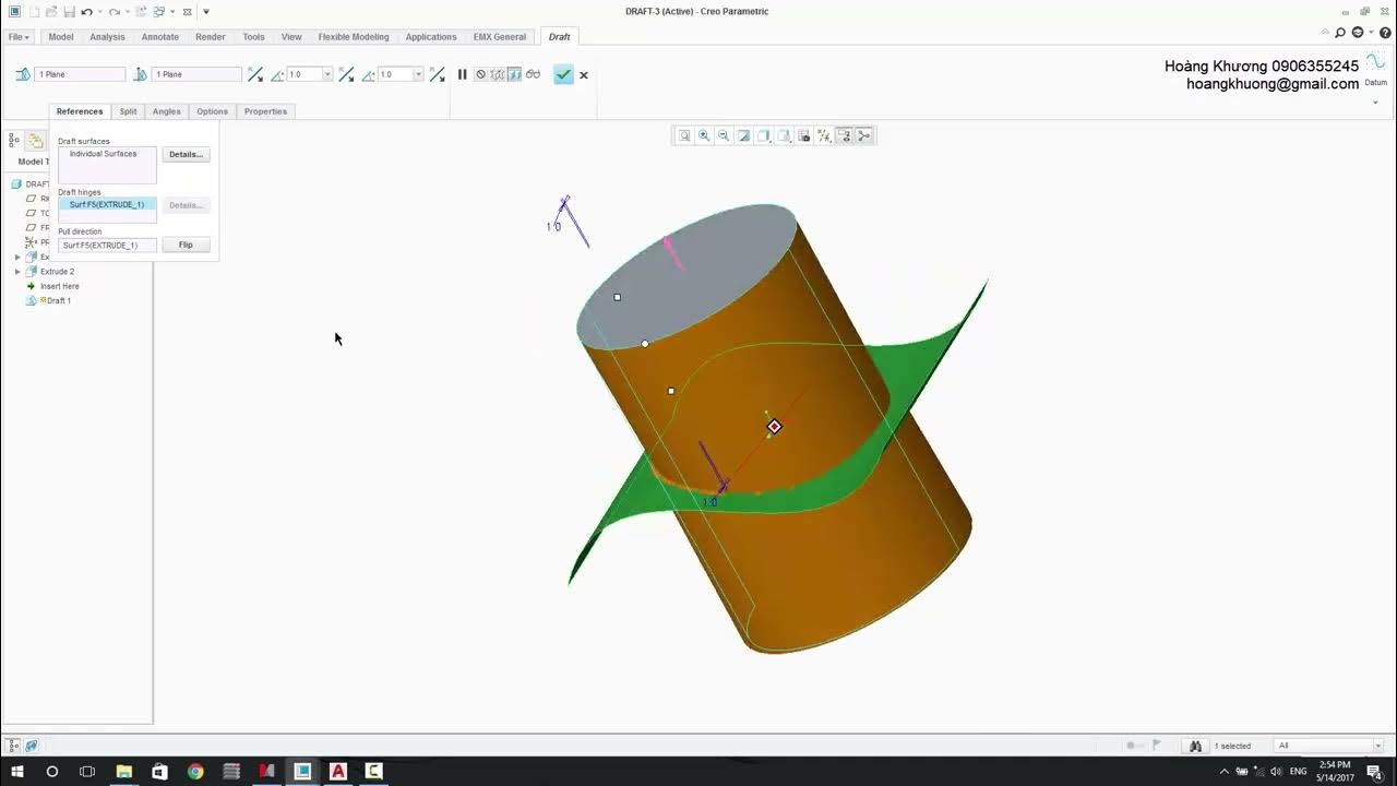20 - Thiết kế phần tử Draft trong Creo Parametric - YouTube