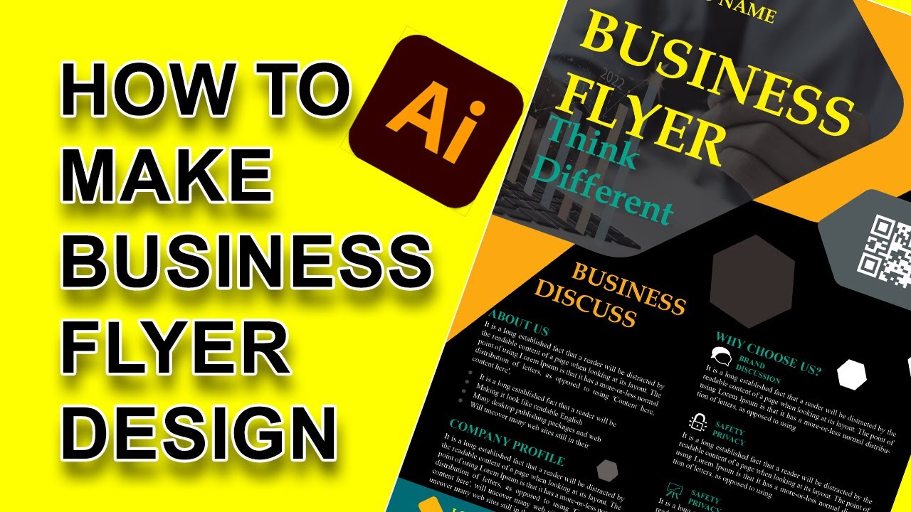 how to make business flyer design-illustrator flyer design tutorial ...