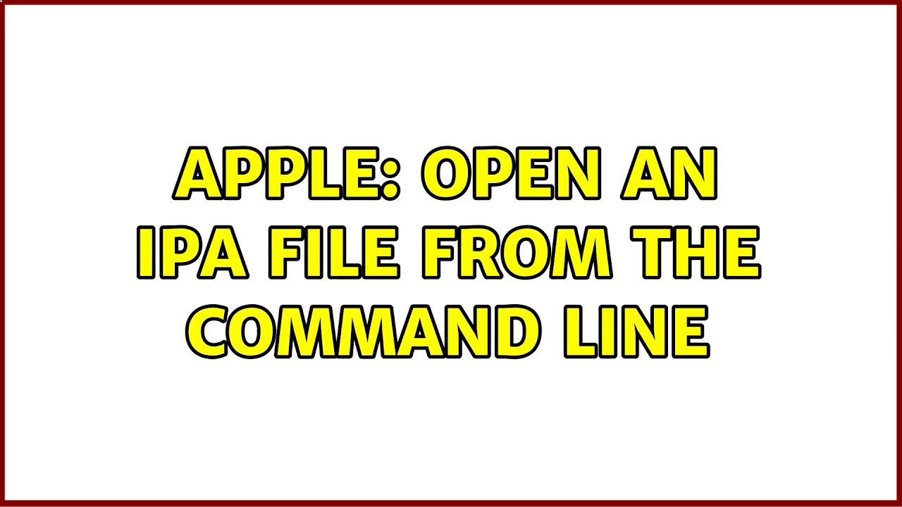 Apple: Open an IPA file from the command line - YouTube