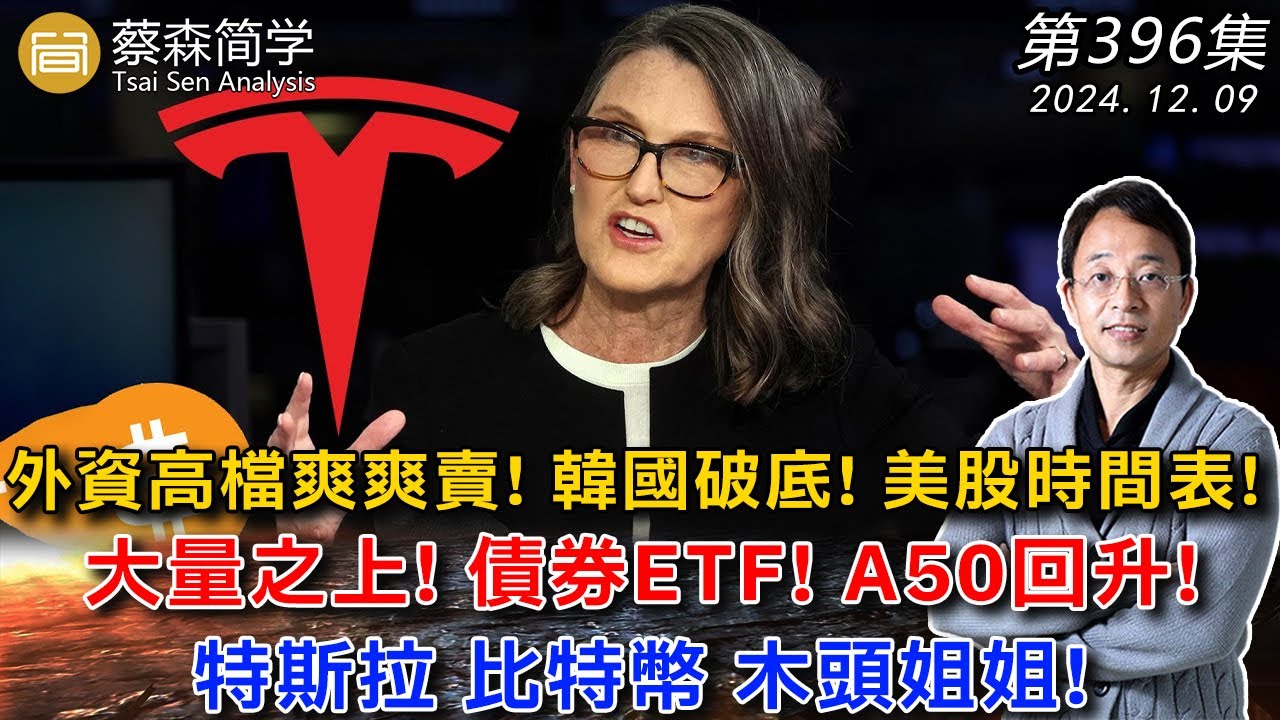 外資高檔爽爽賣! 韓國破底! 美股時間表!大量之上! 債券ETF! A50回升! 特斯拉 比特幣 木頭姐姐! 20241209《經典技術分析》第 396集 - YouTube