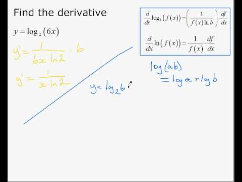Derivative of Logrithmic Functions (Example 2) - YouTube