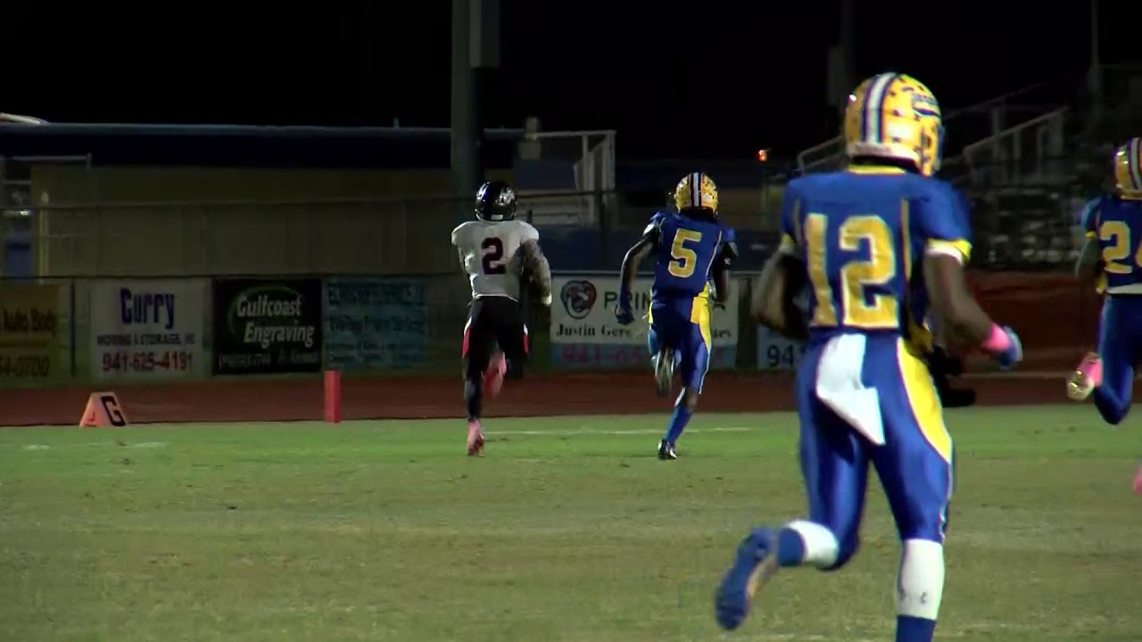 Port Charlotte's Paul Barnes heaves it to TJ Luther for the 96 yard TD ...