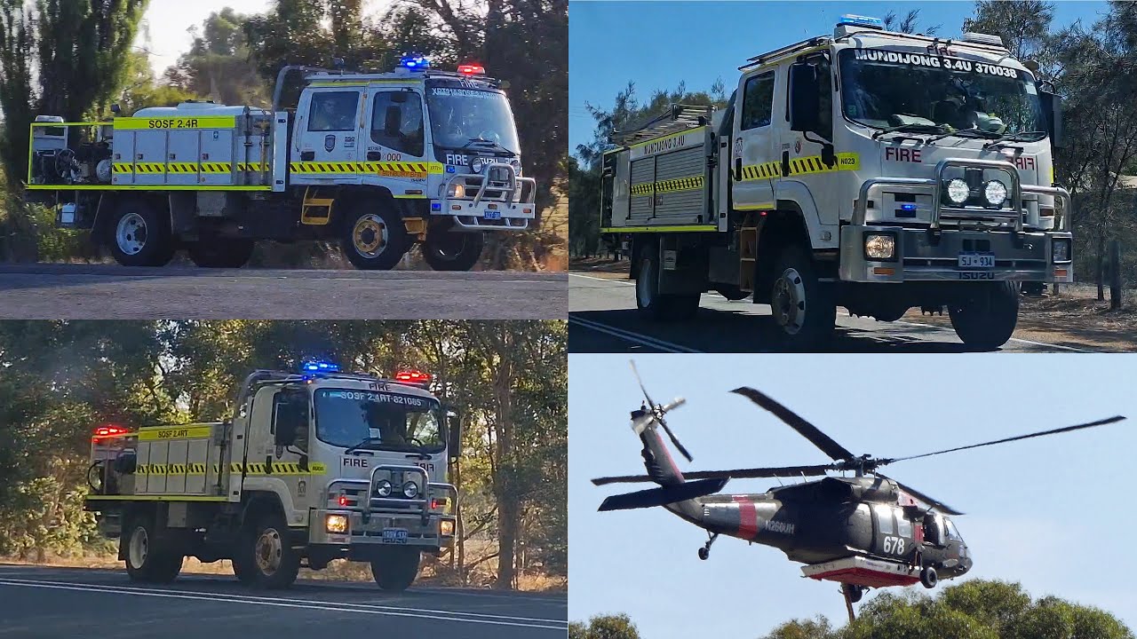 Fire Trucks & Helicopters - Spectacles & Yarloop Bushfires - 2 January ...