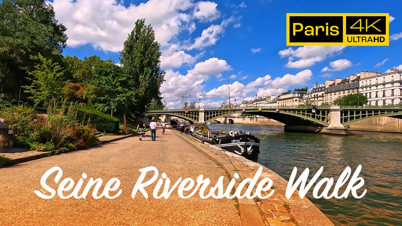 Paris Walking Tour – 4K – Seine Riverside Walk. Jardin Tino Rossi ...