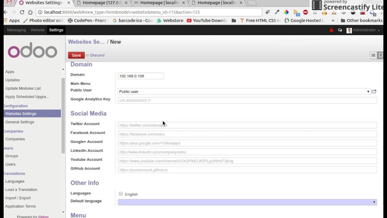 Multi Website in Odoo8 - YouTube