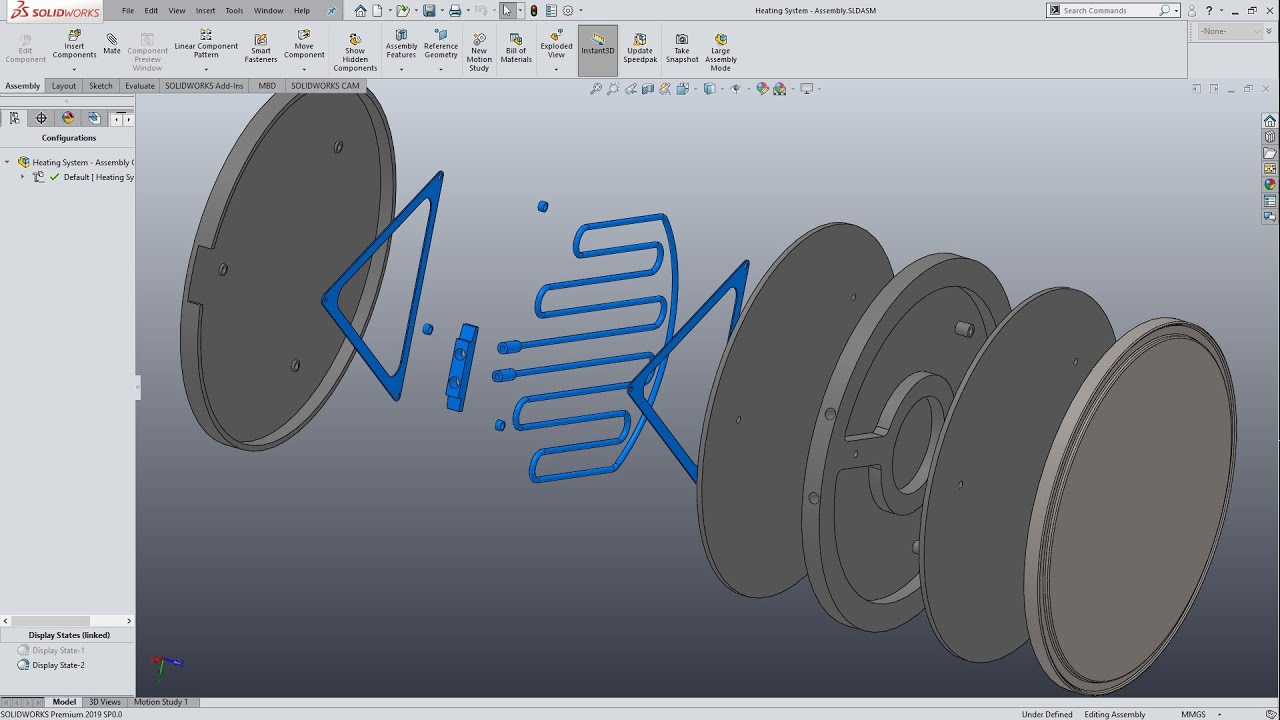 SOLIDWORKS 2019 - HEATING SYSTEM - ASSEMBLY - COFFEE MACHINE - YouTube