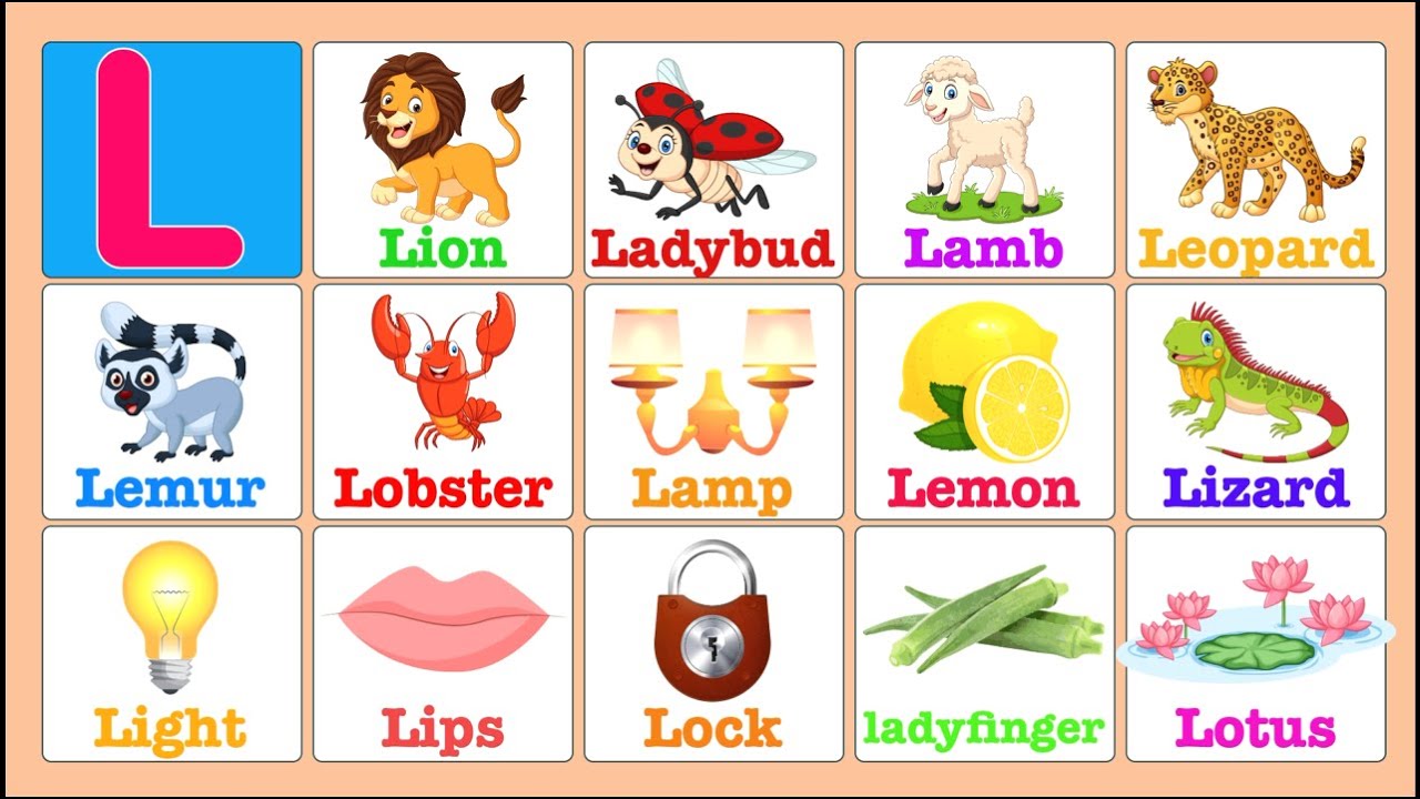 Words From L | Vocabulary Words | Early Childhood Education | ABC ...