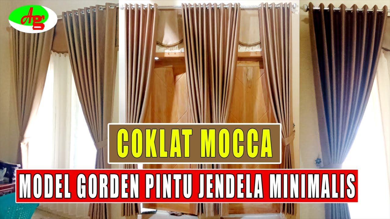 Gorden jendela ruang tamu minimalis 2023 warna coklat mocca bahan ...