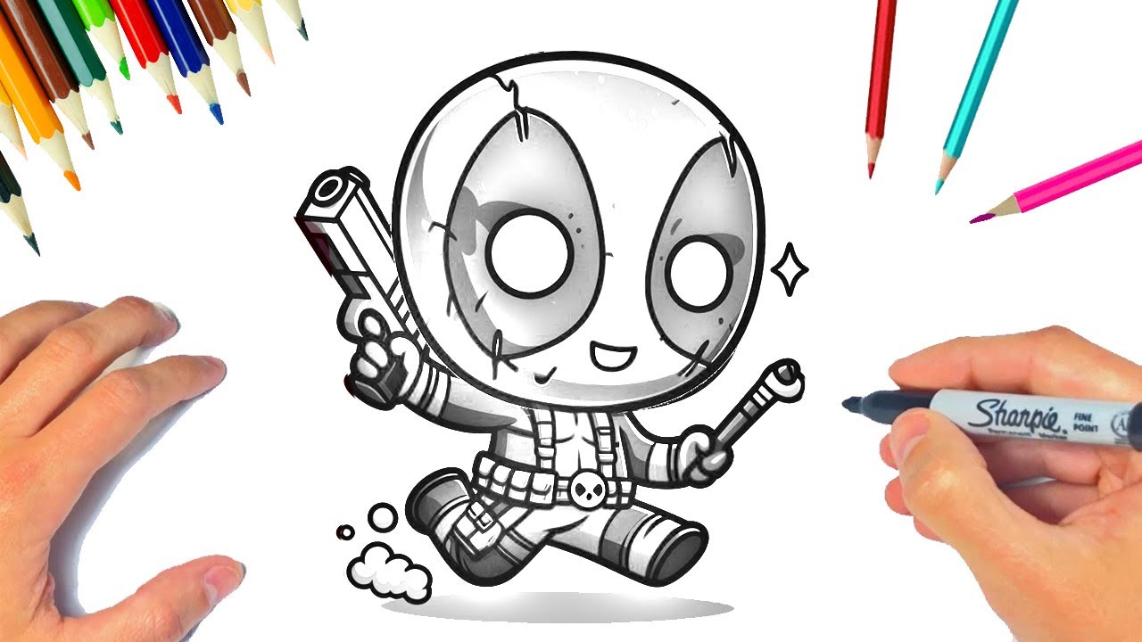 CÓMO DIBUJAR A DEADPOOL KAWAII | Dibujo FACIL paso a paso | KAWAII Para ...