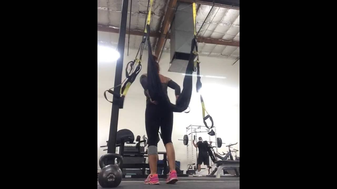 Inverted butterfly sit ups and inverted bow on TRX and Ariel hammock ...