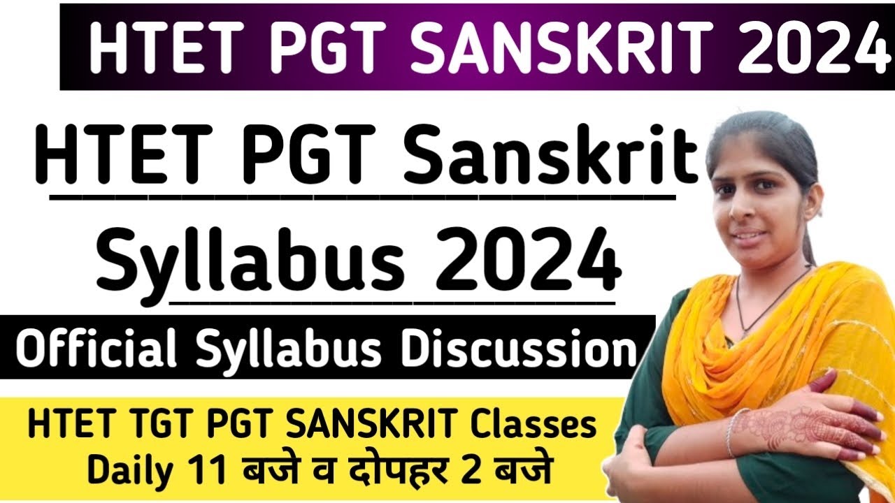 HTET PGT Sanskrit Syllabus 2024 | Official syllabus HTET PGT Sanskrit ...