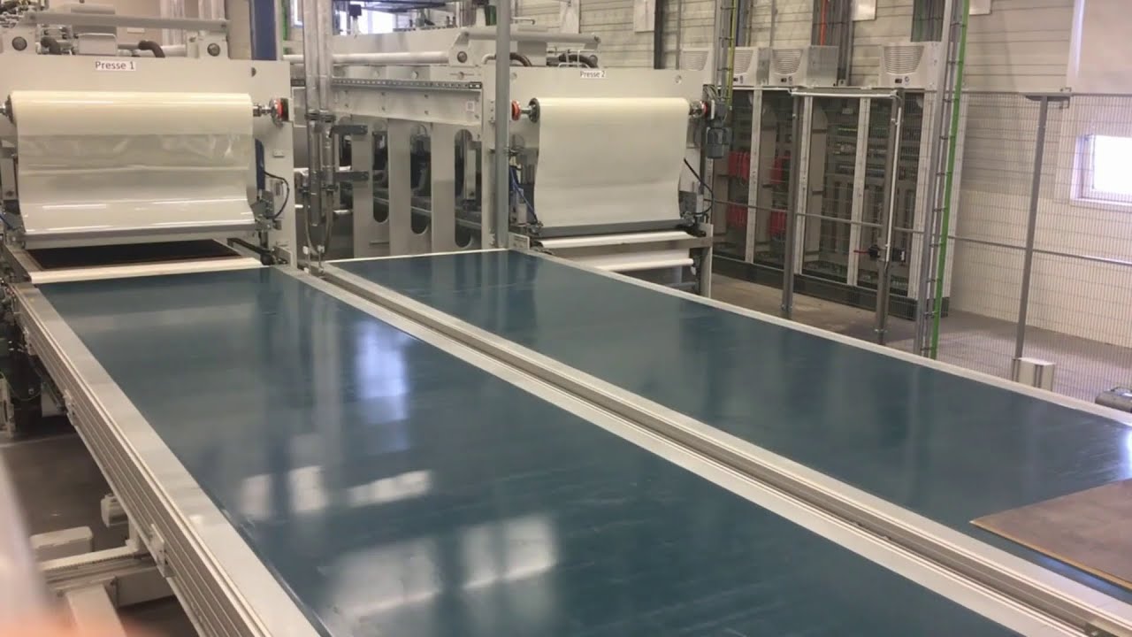 BÜRKLE Press Lines | High performance Press Line for wood panels - YouTube